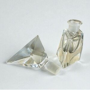 Other | Vintage Faceted Crystal Perfume Bottle With Geometric Diamond ...